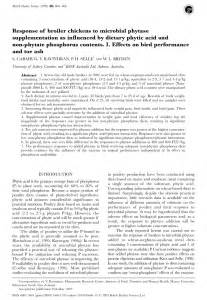 Pdf Response Of Broiler Chickens To Microbial Phytase Supplementation As Influenced By Dietary