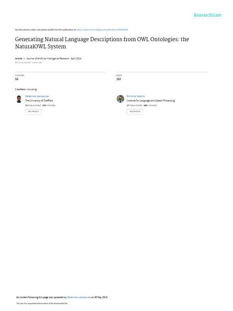 Generating Natural Language Descriptions From Owl Pdf Resource