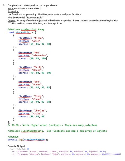 Solved Complete The Code To Produce The Output Shown Chegg
