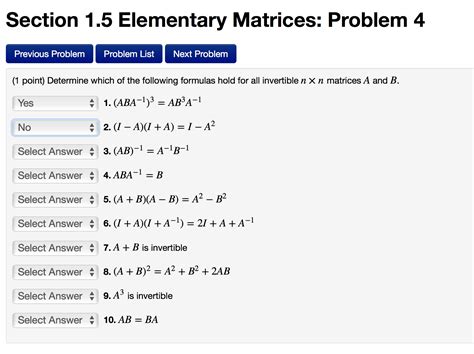 Solved Section 15 Elementary Matrices Problem 4 Previous