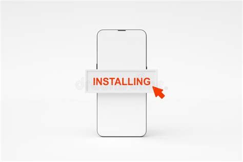 Smartphone Installing Software Update With Progress Bar Loading Stock Illustration