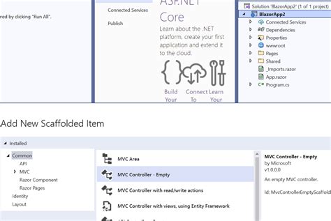 Vs Shouldnt Offer To Scaffold Mvc Controllers Inside Blazor Client