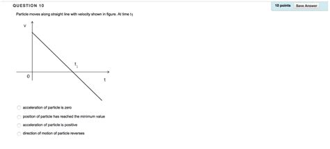 Solved Particle Moves Along Straight Line With Velocity