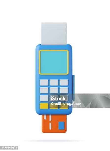 영수증과 신용 카드가 있는 3d Pos 터미널 0명에 대한 스톡 벡터 아트 및 기타 이미지 0명 3차원 형태 구매