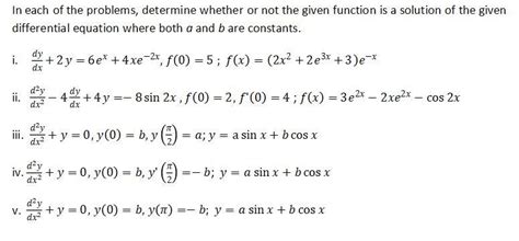Solved In Each Of The Problems Determine Whether Or Not The Chegg