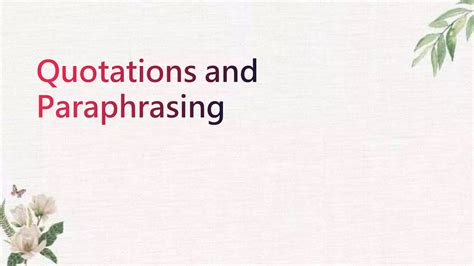 Quotations And Paraphrasing Pptx Politics
