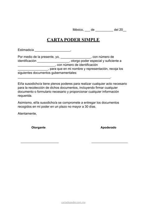 Formato De Carta Poder Consejos Y Gu 237 A Para Redactarlacarta Poder
