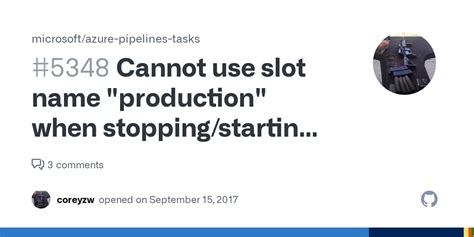 Cannot Use Slot Name Production When Stoppingstarting Web App Slots