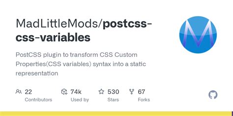 github madlittlemods postcss css variables postcss plugin to transform css custom properties