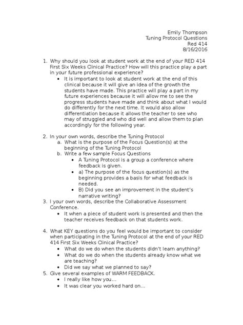 Tuning Protocol Pdf Lesson Plan Educational Psychology Tuning Protocol Pdf Lesson Plan Educational Psychology