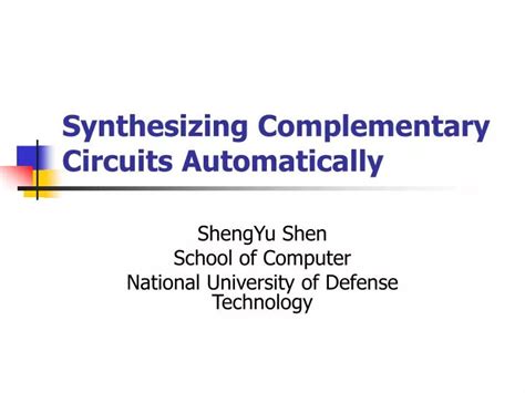 Ppt Synthesizing Complementary Circuits Automatically Powerpoint