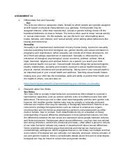 ASSIGNMENT Docx ASSIGNMENT Differentiate Sex And Sexuality Sex The Term Sex Refers To