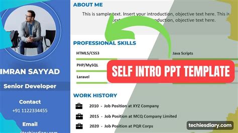 Creative Self Introduction PowerPoint Template Techies Diary