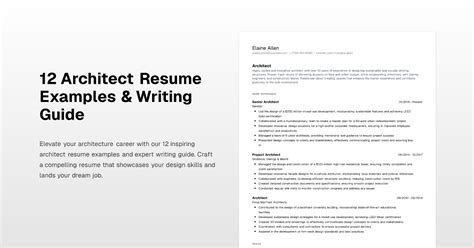 Architect Resume Examples Writing Guide