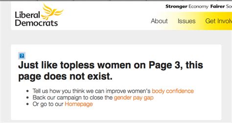 another lib dem website brilliantly topical error message a pity it s out of date so quickly