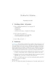 Problem Set Solution Pdf Problem Set Solution September Grading Rubric