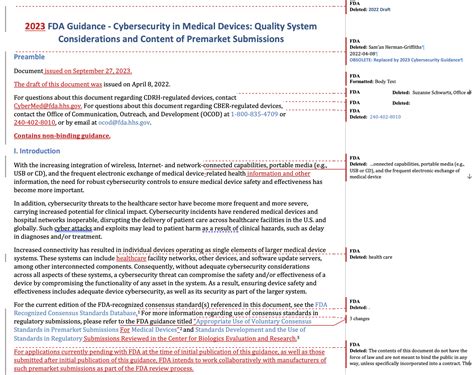 2023 Final Fda Cybersecurity Guidance Redline
