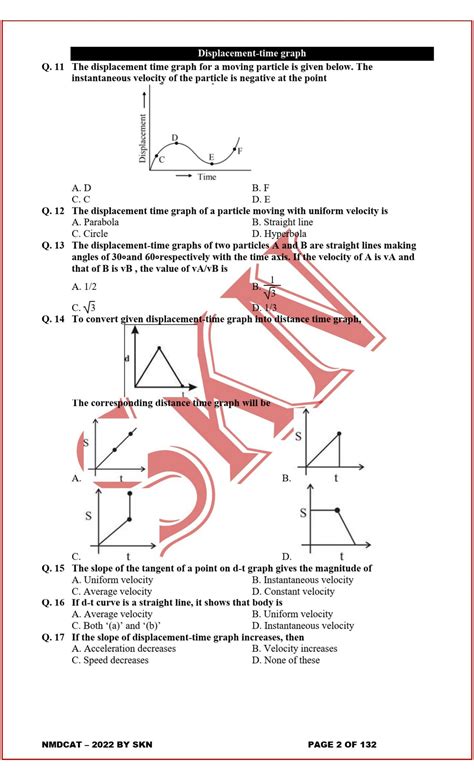 SOLUTION NMDCAT PHYSIC Mcqs With Explanation By Skn Studypool
