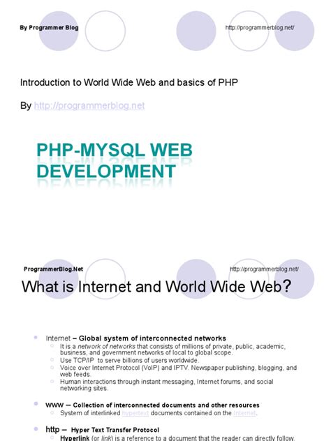 Introduction To Web And P8762305powerpoint Pdf Php World Wide Web