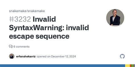 Invalid Syntaxwarning Invalid Escape Sequence · Issue 3232