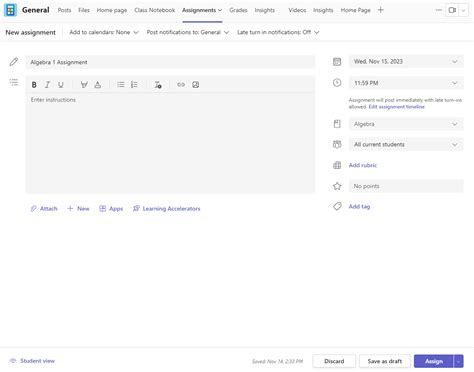 Create An Assignment In Microsoft Teams Microsoft Support