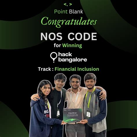 Point Blank On Linkedin Point Blank Congratulates Nos Code For Winning 1st Place At Hackathon…