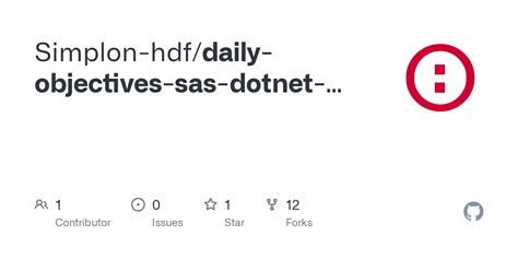 Github Simplon Hdfdaily Objectives Sas Dotnet Roubaix 01