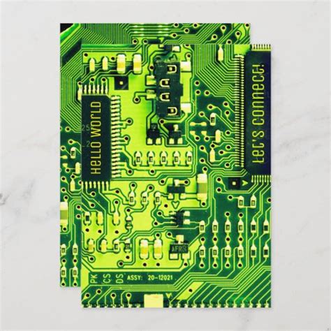 Green PCB Board Electronic Parts Printed Circuit Invitation Zazzle