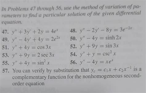 Solved In Problems 47 Through 56 Use The Method Of Chegg Com