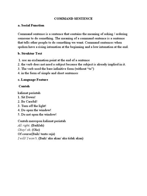 Command Sentence Pdf