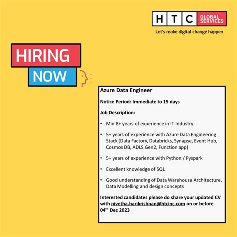 Nivetha H On Linkedin Professionals Azure Dataengineers Chennai Bangalore Hyderabad