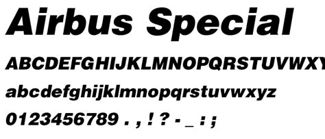 Airbus Special Font — Free Various Fancy Font Pickafont