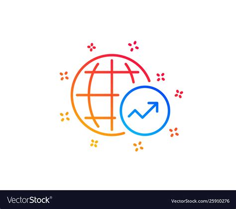 World Statistics Line Icon Chart Sign Royalty Free Vector