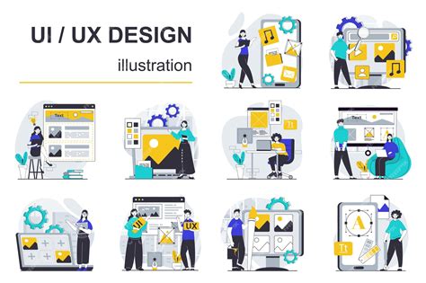 Premium Vector Ui Ux Design Concept With Character Situations Mega