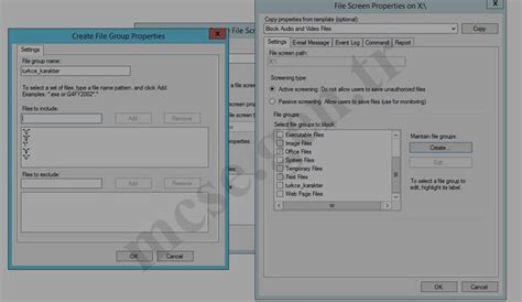 Mcsegentr File Screening Management Ile Türkçe Karakter Bloklama