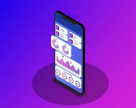 Premium Vector Vector Uiux Analytics Dashboard Isometric Landing Page On Mobile
