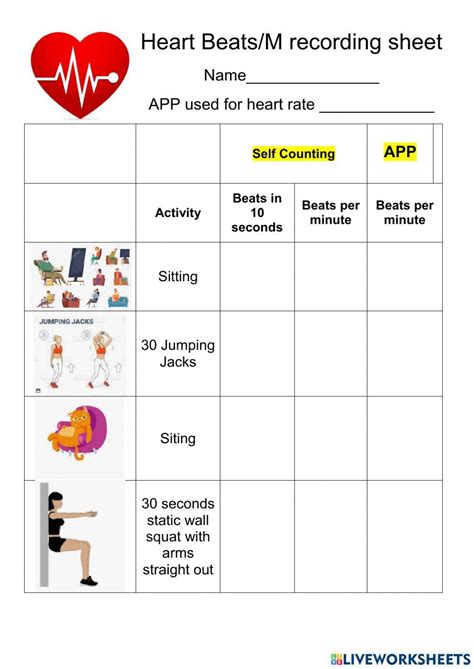 Solved Heart Rate Activity Worksheet Turn In Data Table Worksheets Library