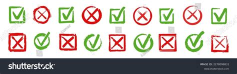 Set Check Mark Cross Vector Illustartion Stock Vector Royalty Free 2278098831 Shutterstock