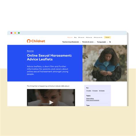 Online Sexual Harassment Advice Leaflets A Short Film And Further Information For Parents And