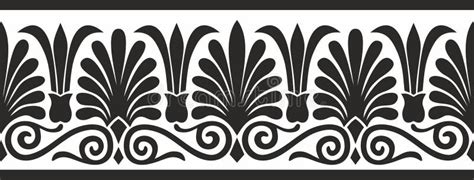 Vector Monohrome Black Seamless Classical Greek Ornament Stock Vector Illustration Of Element
