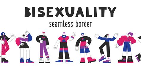 양성애자 사람들은 국경을 끊지 않습니다 양성애 인식 및 가시성 다양성 평등 포용성 Lgbt 프라이드 달 벡터 평면 그림 세트 양성애에 대한 스톡 벡터 아트 및 기타 이미지
