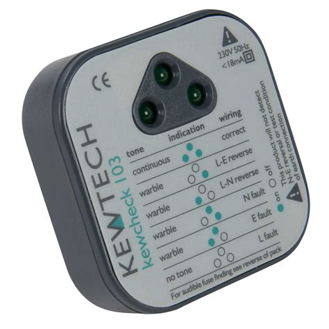 Kewtech Kewcheck 103 Socket Tester Audible Kewcheck103 Cef