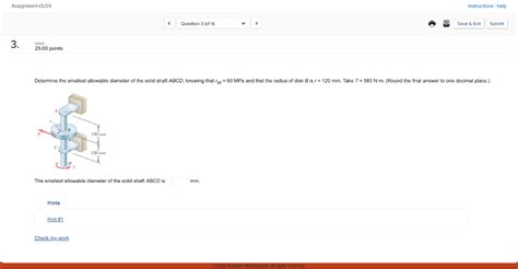 Solved Determine The Smallest Allowable Diameter Of The