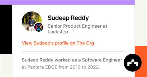 sudeep reddy senior product engineer at lockstep the org