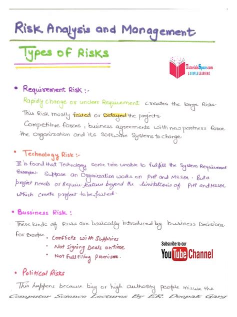 28 Risk Analysis Types Of Risk Software Engineering Tutorials In Hindi Pdf