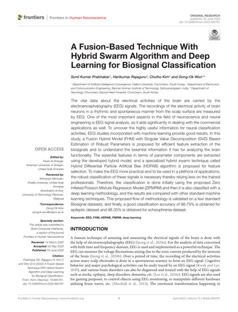 Pdf A Fusion Based Technique With Hybrid Swarm Algorithm And Deep
