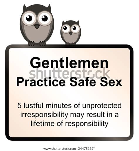 Comical Practice Safe Sex Sign Isolated Stock Illustration 344751374