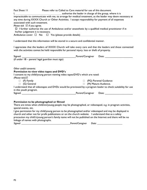 Permission Indemnity And Medical Forms Australia In Word And Pdf Formats Page 3 Of 3