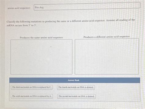 Solved Classify The Following Mutations As Producing The
