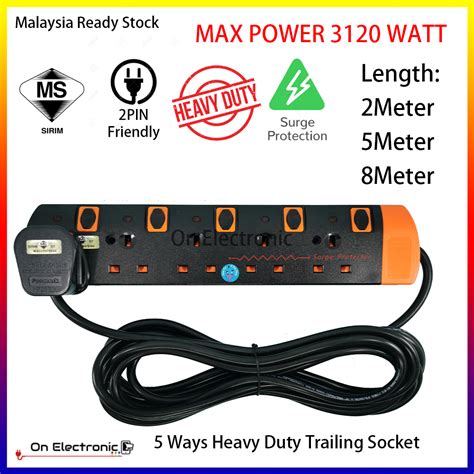 High Quality WAY HEAVY DUTY TRAILING SOCKET EXTENSION SOCKET METER MAX POWER